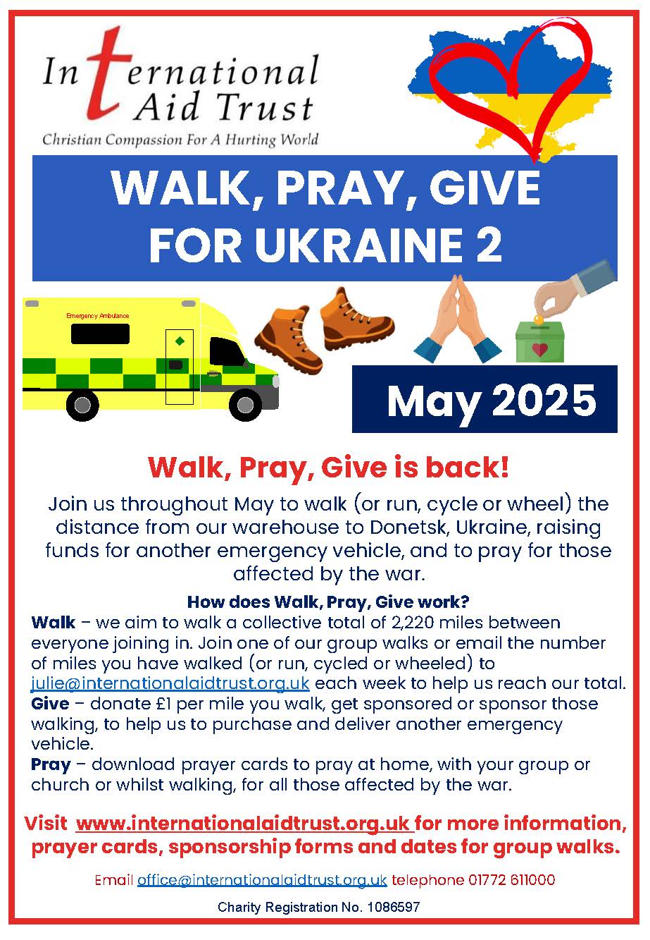 Walk, Pray, Give for Ukraine - May 2025 - International Aid Trust